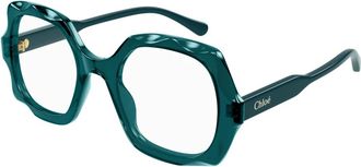 Chloé Femme, Accessoires, Vert, Taille: 51 MM Oversize Square Frame