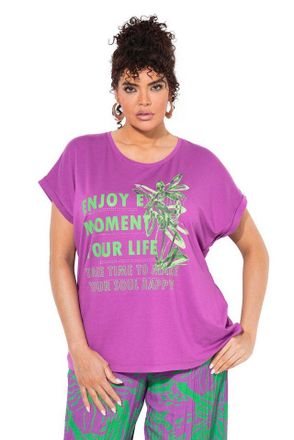 Ulla Popken T-Shirt T-Shirt bedruckt Oversized Rundhals Halbarm
