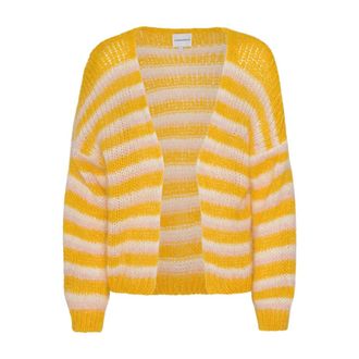 Americandreams Americandreams, Femme, Pulls, Jaune, Taille: 42 FR Cardigan Tricot Rayé Ramona