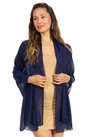 Sakkas 18225 - Jona Frauen Weiche schiere Chiffon Braut Hochzeit Abend Schal Schal Wrap Stola - Blau - 7029