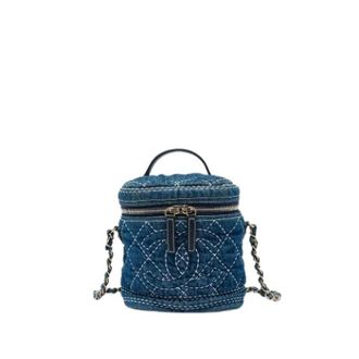 Chanel Sac Vanity en jean doccasion - Femme - Pre-owned - Bleu - Taille: ONE Size