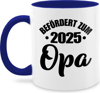 Shirtracer Tasse Tassen 325ml - Großvater - Befördert zum Opa 2025 I Schwangerschaftsverkündung Du wirst Opi - 325 ml - Dunkelblau - 2022 geschenk für grossvater