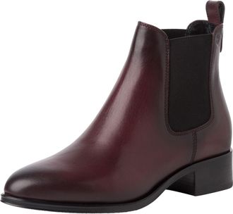 Tamaris Damen Chelsea Leder bequem; MERLOT, EU 40