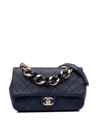 Chanel petit sac à bandoulière Single Flap (2019) - Bleu