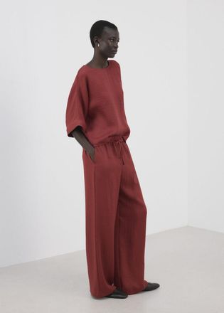 Mango Chemisier manches trois-quarts rouge - Femme - XXS - MANGO