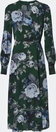 Erdem Robe midi en cr&ecirc;pe &agrave; fleurs