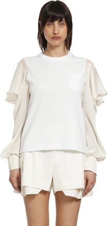 sacai Satin x Cotton Jersey T-Shirt