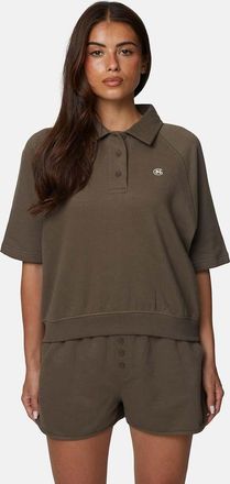 Good For Nothing Monogram Collection - Kurz&auml;rmliges Sweatshirt in Braun mit Monogramm-Brown