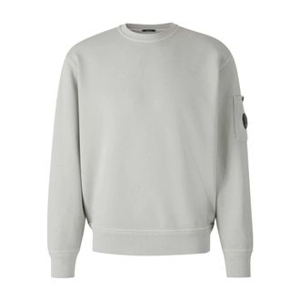 C.P. Company Grauer Pullover mit blauer Patch - - Sweatshirts & Hoodies - Herren - Grau - XL