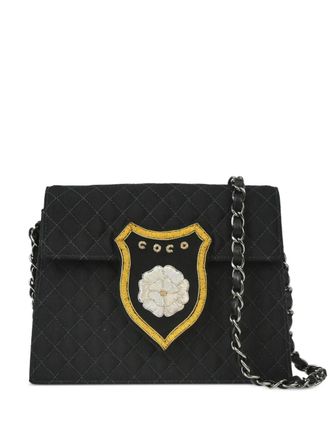 Chanel sac porté épaule à motif emblem (2005) - Noir
