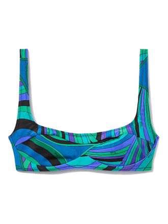 Pucci haut de bikini à motif abstrait - Bleu