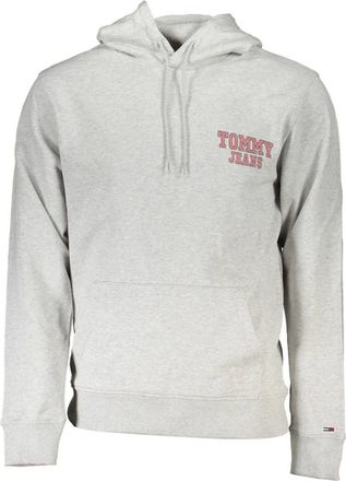 Tommy Hilfiger Homme, Sweatshirts et sweats &agrave; capuche, Gris, Taille: 2XL Sweat &agrave; Capuche Gris Manches Longues Logo Imprim&eacute;