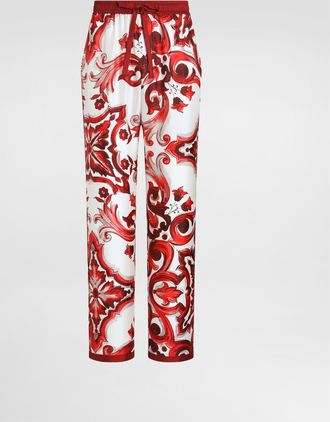 Dolce & Gabbana Hose Vanity Aus Twill Mit Majolika-print - Mann Hosen Und Shorts Multicolor 44