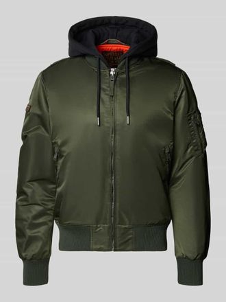 Superdry Bomberjacke mit Kapuze und Rei&szlig;verschlusstaschen