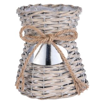 Lurrose Retro Handgefertigter Grauer Bambus blumenkorb Praktischer Dekorativer Blumentopf Langlebig und Vielseitig f&uuml;r Frische Blumen Trockenblumen Pflanzen u