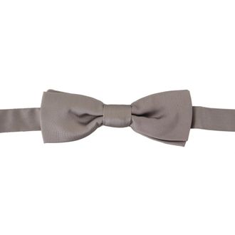 Dolce & Gabbana Homme, Accessoires, Gris, Taille: ONE Size &Eacute;l&eacute;gant Papillon en Soie Argent