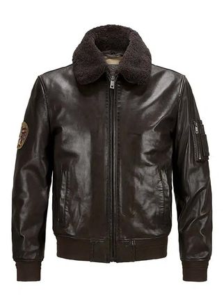 Milestone Herren Lederjacke braun