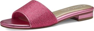 Marco Tozzi by Guido Maria Kretschmer Damen Pantoletten mit Blockabsatz Glitzer, Metallisch (Pink Metallic), 38 EU