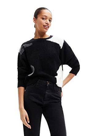 Desigual Jers_Mina 2000 Black Pull Sweater, Noir, XL Femme