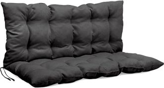 MG Design Mg Design Bankauflage 120 x 50 x 50 cm Kissen Graphit - Sitzkissen & Rückenkissen aus Polsterstoff, mit weicher Füllung, mit Schnüren zum Binden - Gar