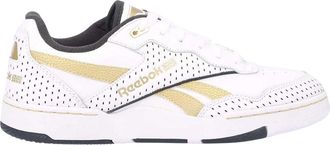 Reebok BB 4000 II Metallic Sneaker f&uuml;r Damen, Leder (Wei&szlig; Gold)
