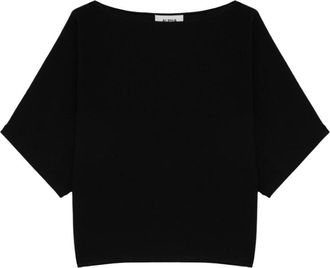 Alpha Studio Femme, Pulls, Noir, Taille: 38 FR Scollo Barca M/Manche Kimono