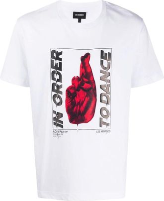 Les Hommes Homme, Tops, Blanc, Taille: 2XL Graphic T-Shirt