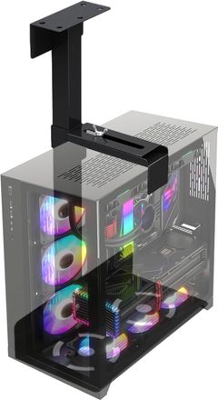 Generico PC-Montage: Legierung, verstellbar unter dem Schreibtisch, um 360 &deg; drehbar und langlebig, atmungsaktives Design, schwerer Service, CPU-Halterung f&uuml;r 