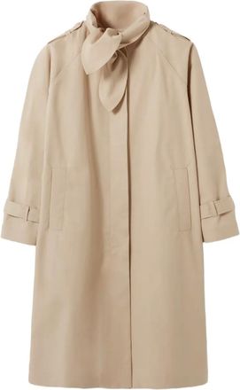 Claudie Pierlot trench en coton &agrave; d&eacute;tail nou&eacute; - Tons neutres