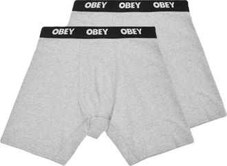 Obey Homme, Sous-v&ecirc;tements, Gris, Taille: XL Established Work 2-Pack Boxers