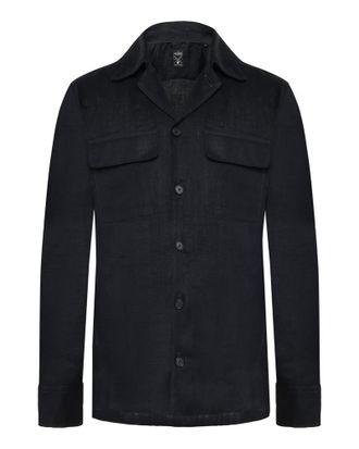 van Laack Leichtes Leinen-Overshirt mit zwei Brusttaschen in