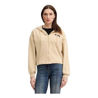 A|X Armani Exchange Femme, Sweatshirts et sweats &agrave; capuche, Beige, Taille: 36 FR SweaT-shirt z zipp&eacute; avec logo