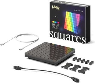 Twinkly Squares Master-Paneel, RGB LED Paneel, Inklusive 1 Hauptpanel und USB-C-Netzteil, Kompatibel mit HomeKit, Alexa und Google Home, Gaming- und Streaming