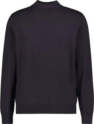 Baldessarini Herren Pullover blau Merinowolle unifarben