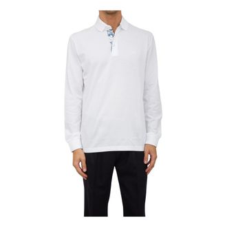 Etro Lang&auml;rmliges Polo-Shirt mit Print - - Tops - Herren - Wei&szlig; - XL