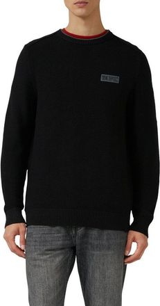 s.Oliver Strickpullover aus strukturierter Qualität, mit Logo-Badge, Regular Fit