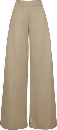 D.exterior Femme, Pantalons, Brun, Taille: 42 FR Pantalon Palazzo &Eacute;lastiqu&eacute;