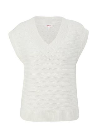 s.Oliver Kurzarmpullover Strickpullover Strickpullunder mit Strukturmuster