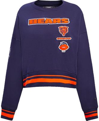 Pro Standard Womens NFL Chicago Bears Retro Classics Crewneck Sweatshirt Midnight Marineblau/Orange/Midnight Marineblau M