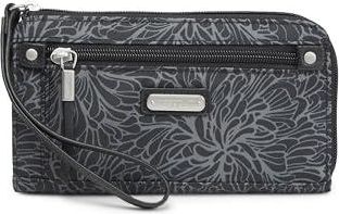 Baggallini Womens Zip Around Wallet, Midnight Blossom Print, Black US