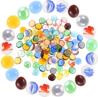 NUOBESTY 100 St&uuml;ck Kleiner Glassteine Gemischt Vasenf&uuml;llung aus Glas Transparente Deko Perlen f&uuml;r Hochzeits und Wohnraumdekoration