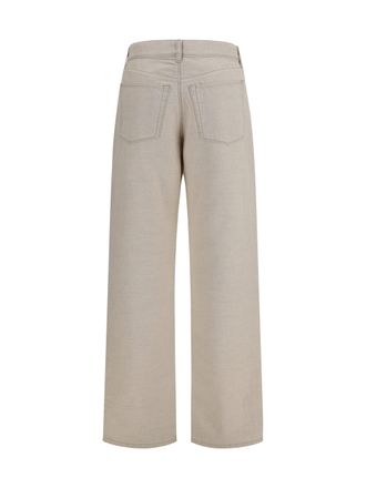 Fendi Womens Selleria Jeans Avorio Cotton; Linen