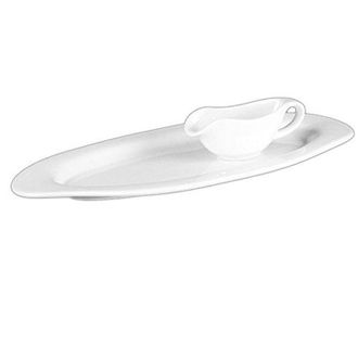 Holst Porzellan Dessertteller oval 40 x 16 cm Gourmetset 2-tlg