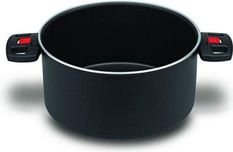 Ballarini Click & Cook Kochtopf aus Aluminium mit Keravis-Antihaftbeschichtung und einklappbaren Griffen, 24 cm, 5,5 L, Schwarz