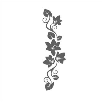 Indigos UG Wandtattoo Wohnzimmer - Wandaufkleber Bl&uuml;mchen Ranke mit h&uuml;bschen Blumen 40x 11 cm - glasdekor f269 - Aufkleber Kinderzimmer Schlafzimmer K&uuml;che Badezi