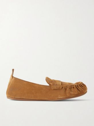 Acne Studios Distressed Suede Loafers - Brown