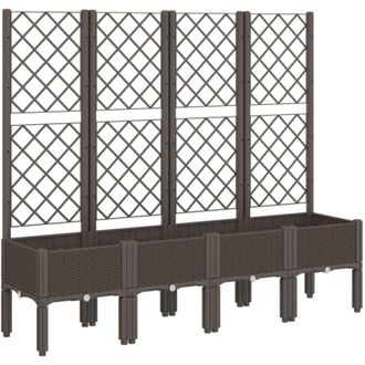 vidaXL Jardini&egrave;re avec treillis marron 160x40x142 cm pp Vidaxl