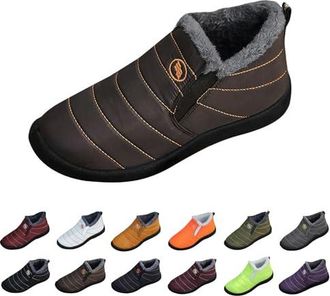Generic Bottines dhiver pour femme - Doublées - Imperméables - Bottes de neige courtes - Bottes dhiver plates - Antidérapantes - Chaussures dextérieur à enfil