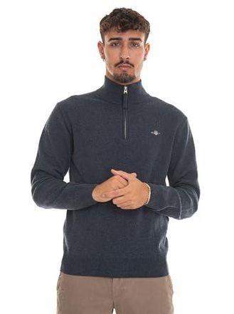 GANT Superfine Lambswool Half Zip Pull-Over, Dark Navy Melange, XXXL Homme