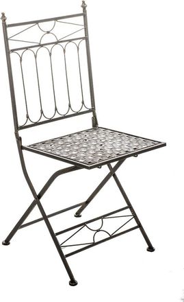 Clp Eisen-Klappstuhl ASINA in nostalgischem Design I Klappbarer Gartenstuhl mit edlen Verzierungen I erhältlich, Farbe:Bronze